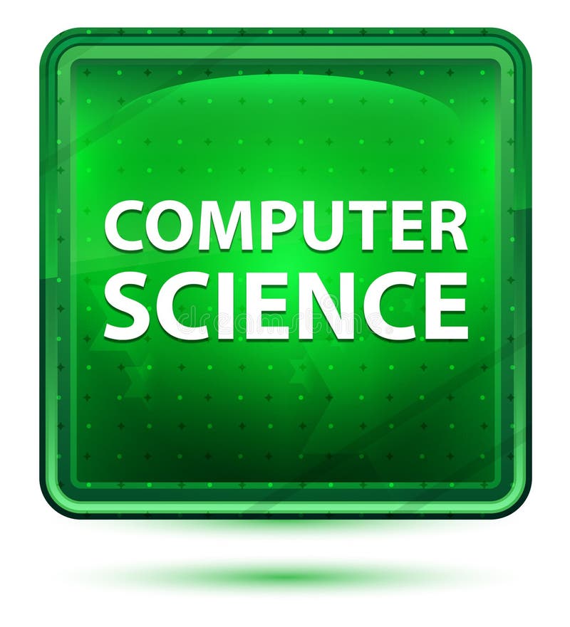 Computer Science Neon Light Green Square Button Stock Illustration ...
