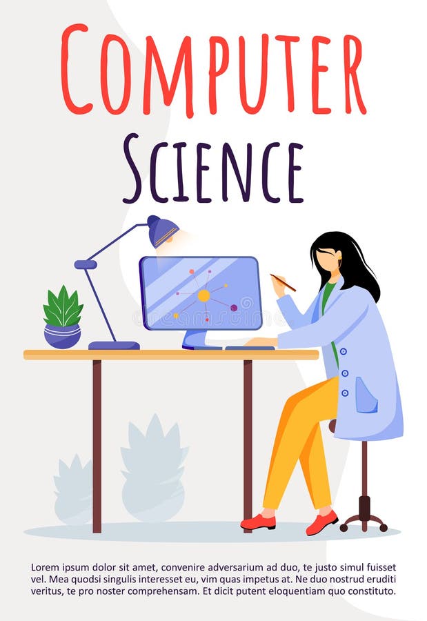 Computer Science Poster Vector Template Stock Vector - Illustration of ...