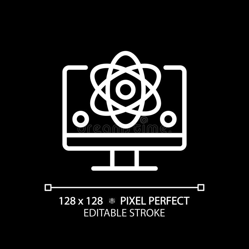 Computer Science and STEM Pixel Perfect White Linear Icon for Dark ...
