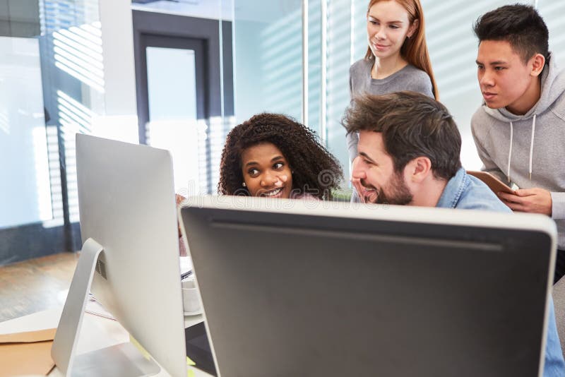 Computer Science Students on the Computer Stock Photo - Image of ...