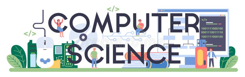 Computer Science Typographic Header. Student Write Software and Create Stock Vector ...