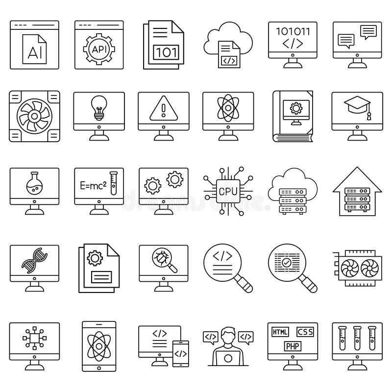 Computer Science Which Can Easily Modify or Edit Stock Vector ...