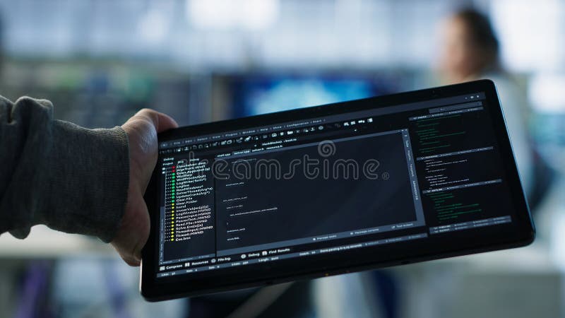 Computer Scientist in Data Center Solving Tasks on Tablet Stock Image ... Computer Scientist in Data Center Solving Tasks on Tablet Stock Image ...