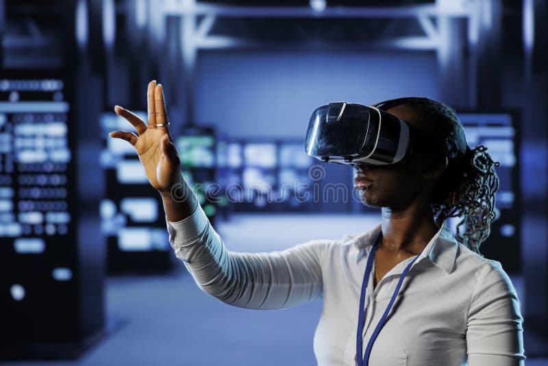 VR Technology User Monitors Servers Stock Photo - Image of specialist ...
