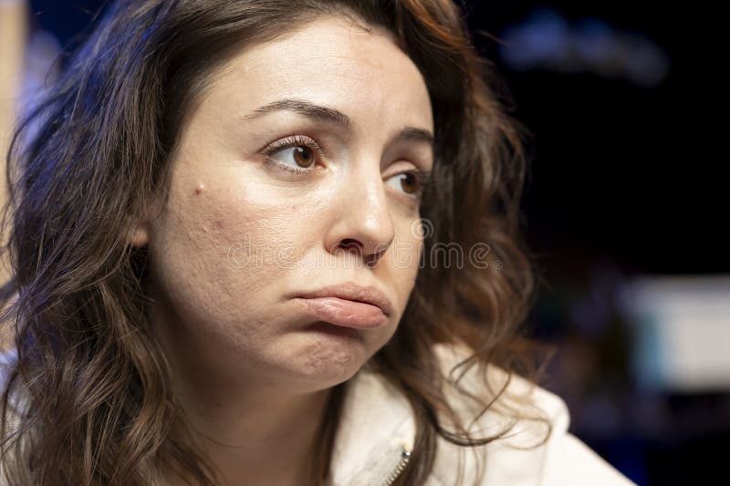 Close Up of Sad Technician Upset after Inspecting Coding on Computer ...