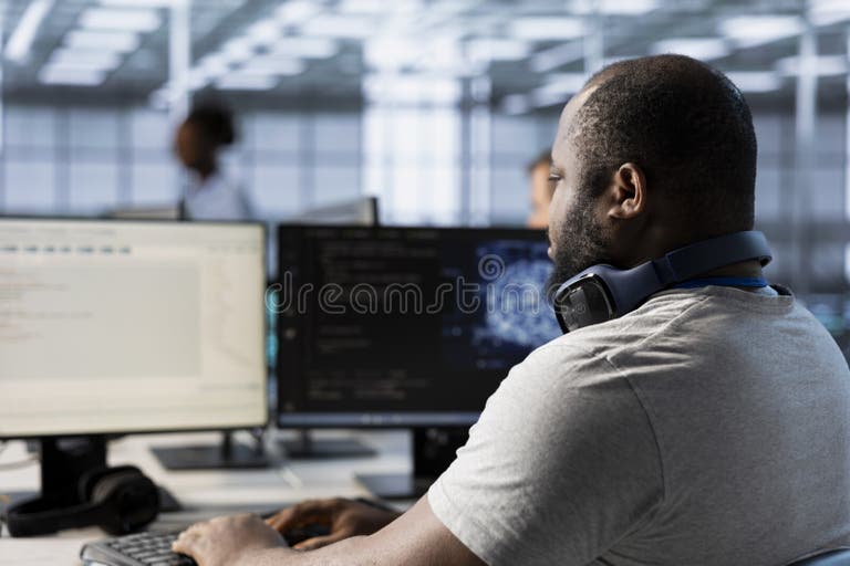 Computer Scientist Using AI Tech To Optimize Data Center Stock Photo - Image of work, algorithms ...