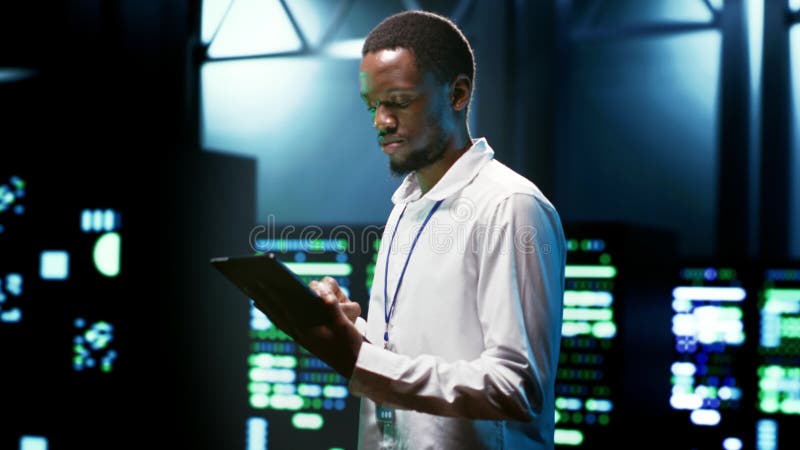 Admin Checks Server Security Features Stock Footage - Video of technology, safe: 284191848