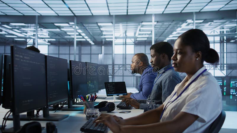 Computer Scientists in Data Center Implementing AI Systems Stock Image - Image of team, hardware ...