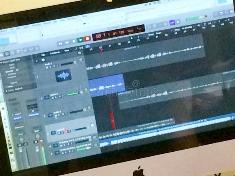 Computer Screen with Audio Recording Software Editorial Photo - Image ...