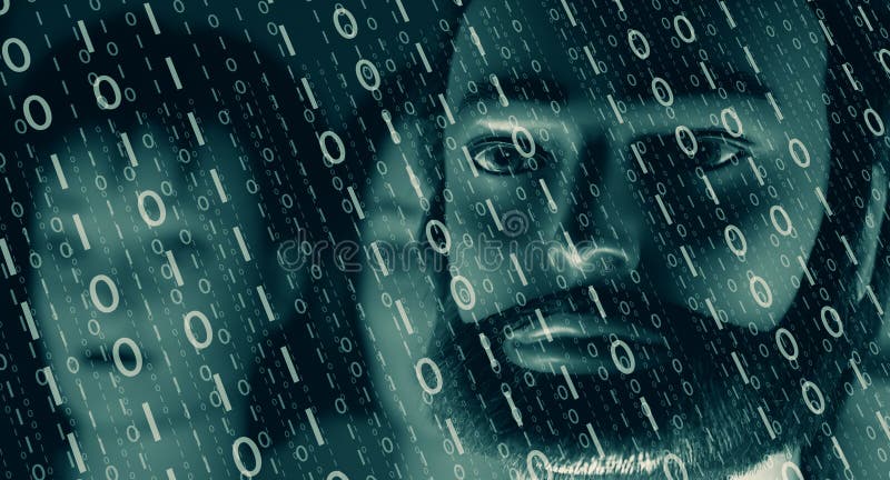 Computer Screen Binary Code, Cyber Attack Stock Image - Image of ...