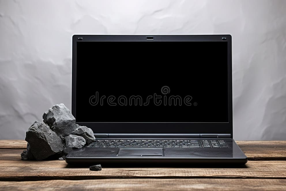 Computer Screen with Black Coal on it Stock Photo - Image of carbon ...