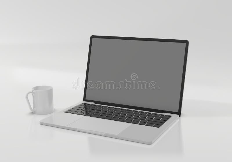 Computer Concept Work 3d Render Stock Illustration - Illustration of ...