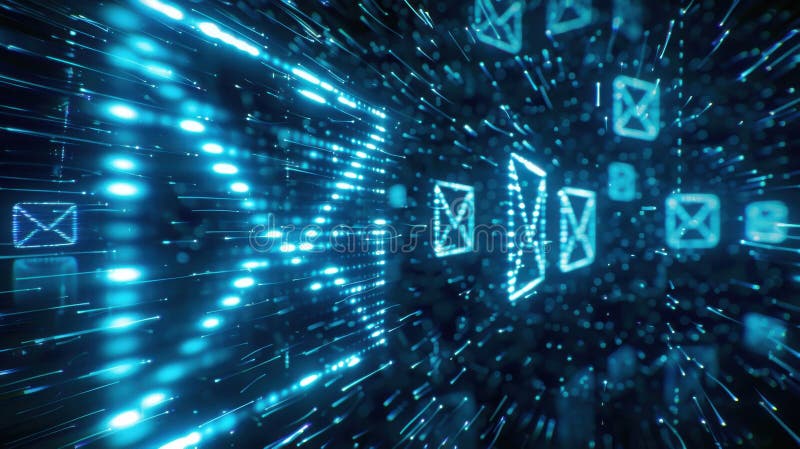 A Computer Screen with a Blue Background Stock Photo - Image of ...