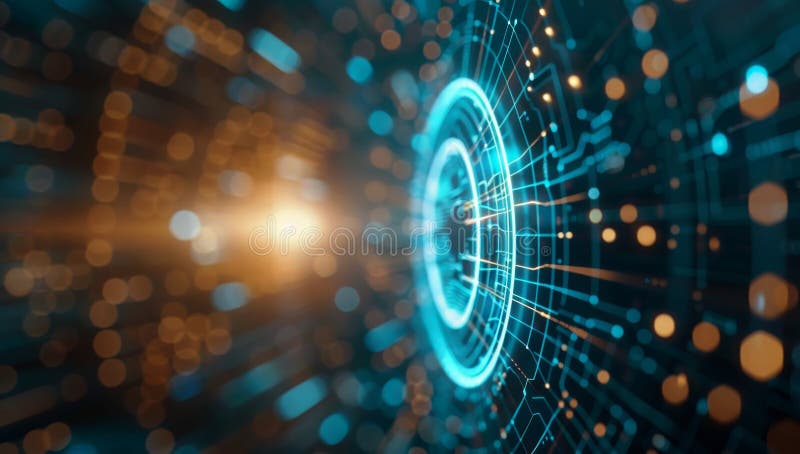 A Computer Screen with a Blue Circle in the Middle by AI Generated ...