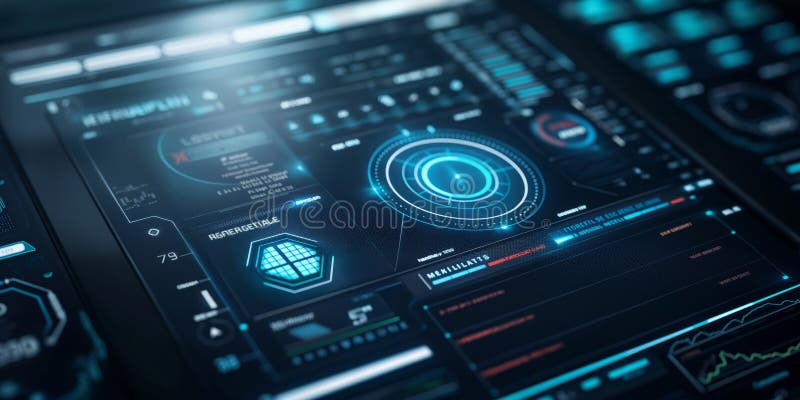 A Computer Screen with a Blue Circle with a Lock on it, Digital ...