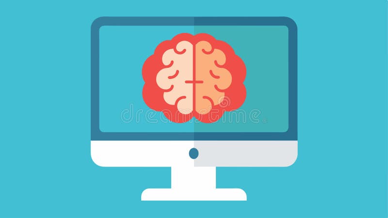 A Computer Screen with a Brain Symbol on it Representing CBT As a Tool ...