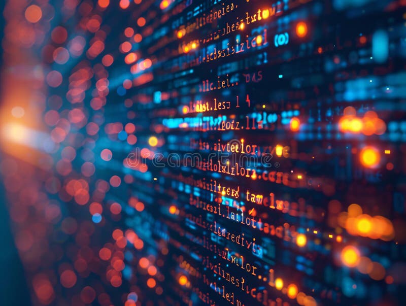 A Computer Screen with a Bunch of Numbers and Letters Stock ...