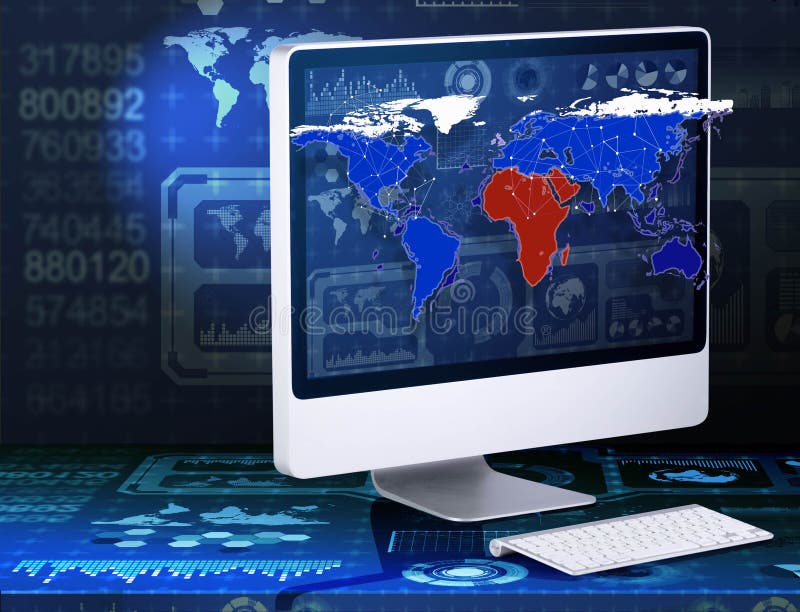 Computer Screen in Business Concept Stock Illustration - Illustration ...