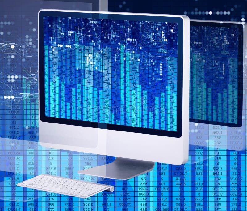 Computer Screen in Business Concept Stock Illustration - Illustration ...