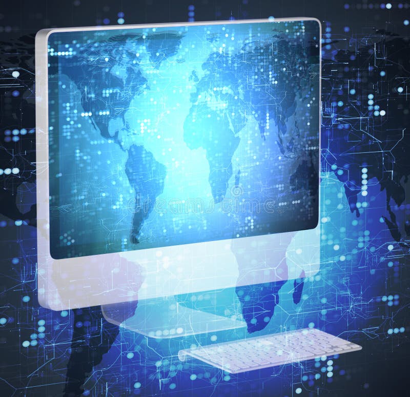 Computer Screen in Business Concept Stock Image - Image of electronic ...