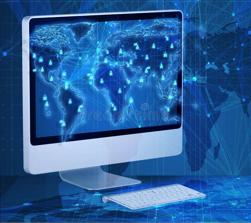 Computer Screen in Business Concept Stock Illustration - Illustration ...