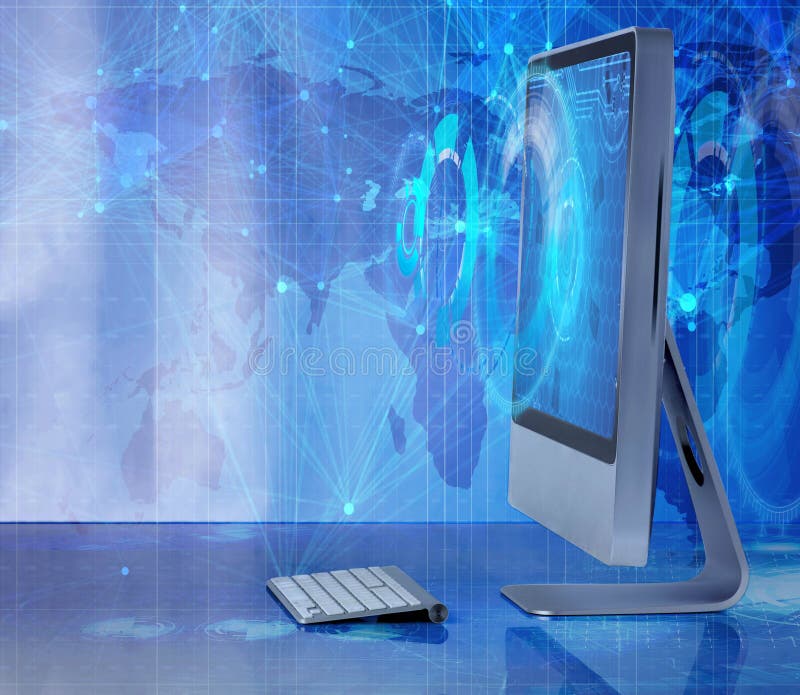 Computer Screen in Business Concept Stock Illustration - Illustration ...
