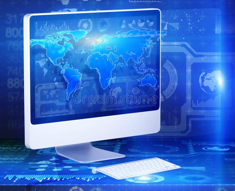 Computer Screen in Business Concept Stock Photo - Image of background ...