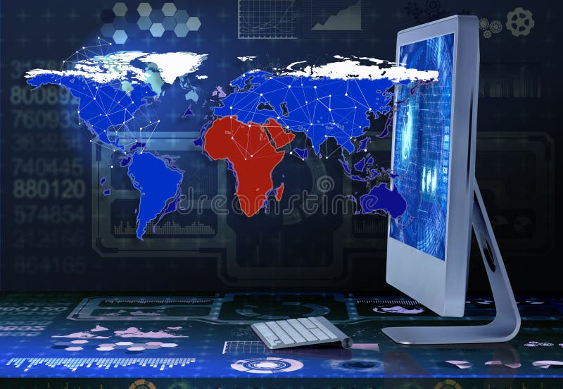 The Computer Screen in Business Concept Stock Illustration ...