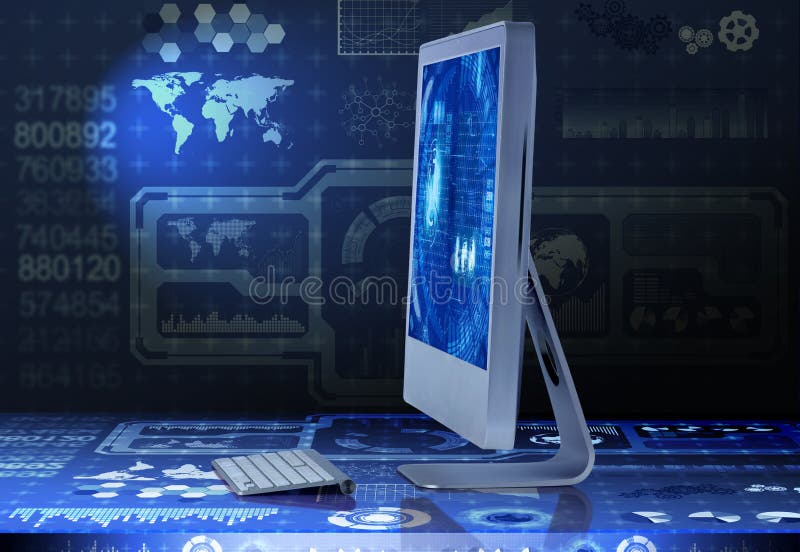 The Computer Screen in Business Concept Stock Illustration ...