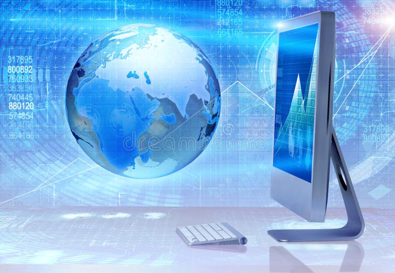 The Computer Screen in Business Concept Stock Illustration ...
