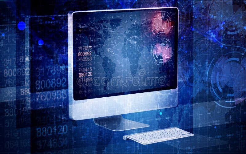 The Computer Screen in Business Concept Stock Illustration ...