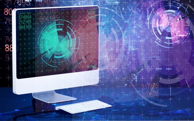 The Computer Screen in Business Concept Stock Illustration ...