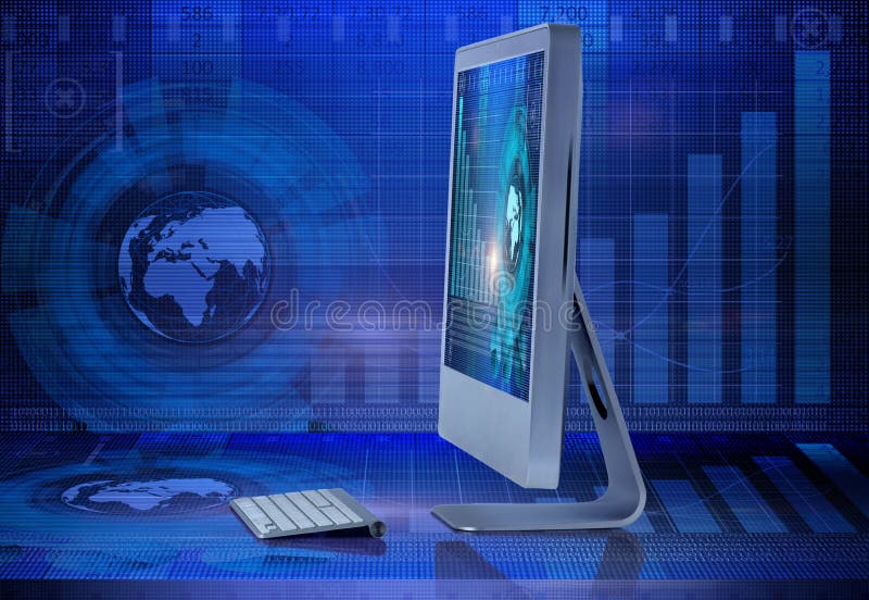 The Computer Screen in Business Concept Stock Illustration ...