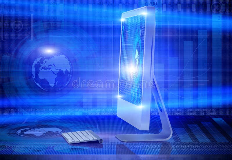 The Computer Screen in Business Concept Stock Illustration ...