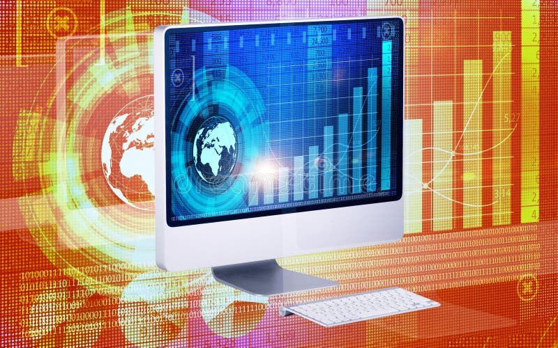 The Computer Screen in Business Concept Stock Photo - Image of diagram ...
