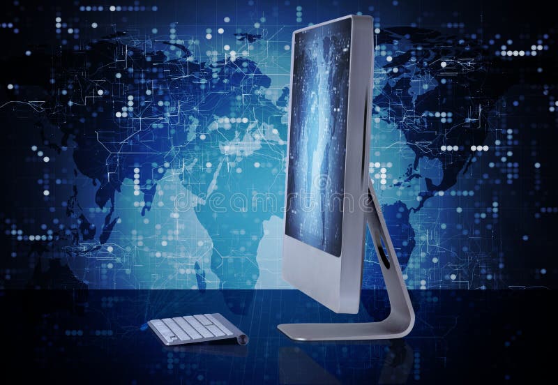 The Computer Screen in Business Concept Stock Illustration ...