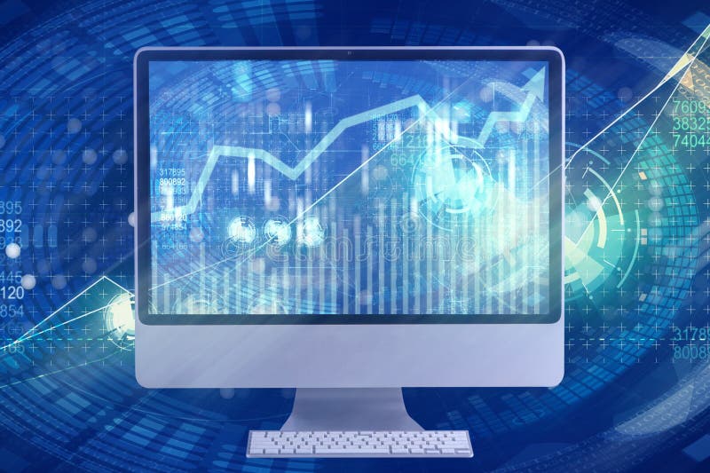 The Computer Screen in Business Concept Stock Illustration ...