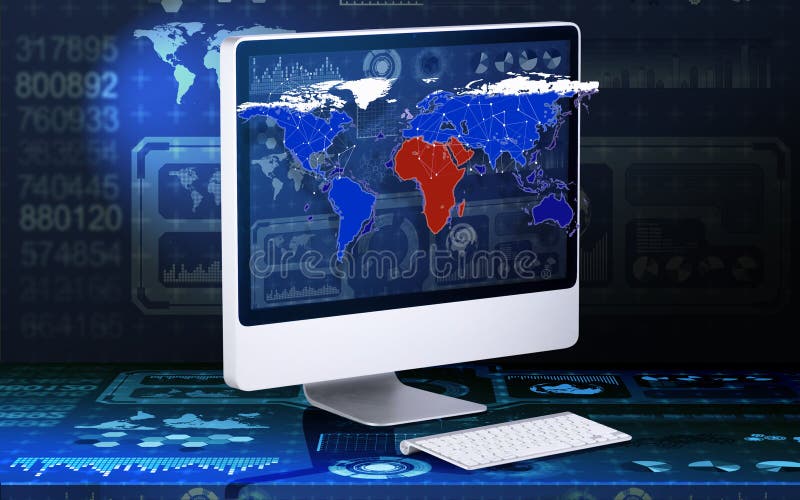 The Computer Screen in Business Concept Stock Illustration ...