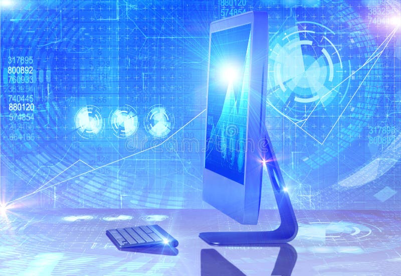 The Computer Screen in Business Concept Stock Illustration ...