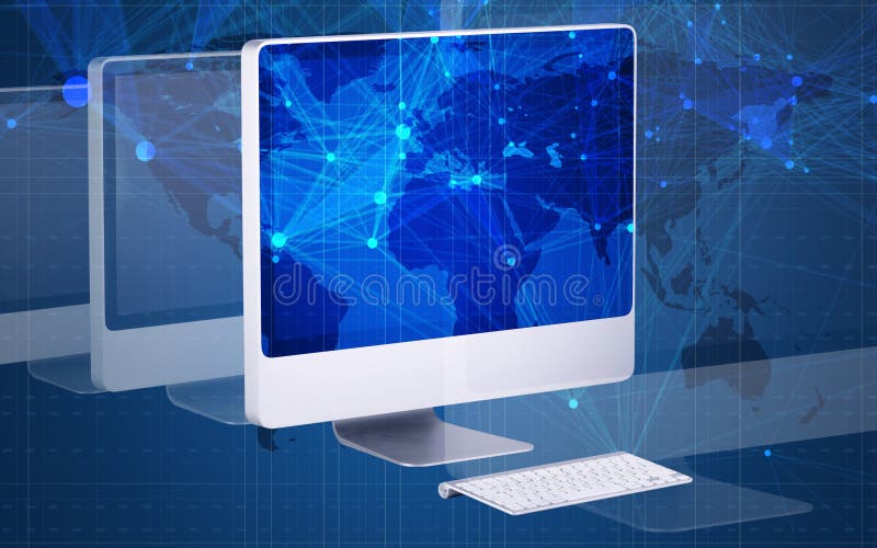 The Computer Screen in Business Concept Stock Illustration ...