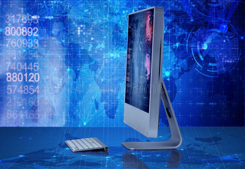 The Computer Screen in Business Concept Stock Illustration ...