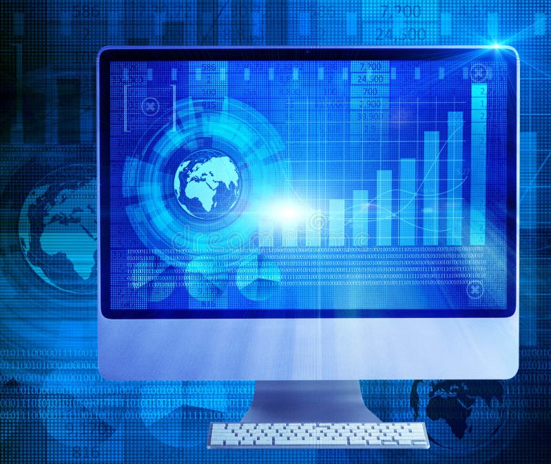 Computer Screen in Business Concept Stock Photo - Image of diagram ...