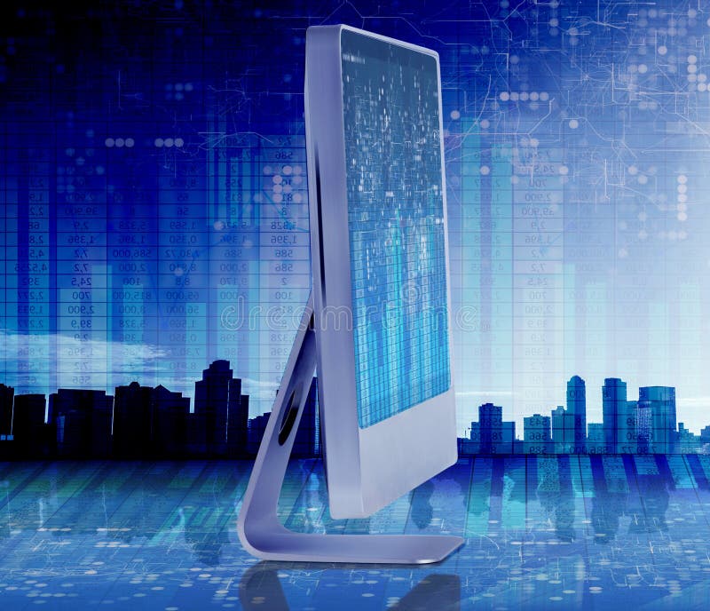 Computer Screen in Business Concept Stock Image - Image of artificial ...