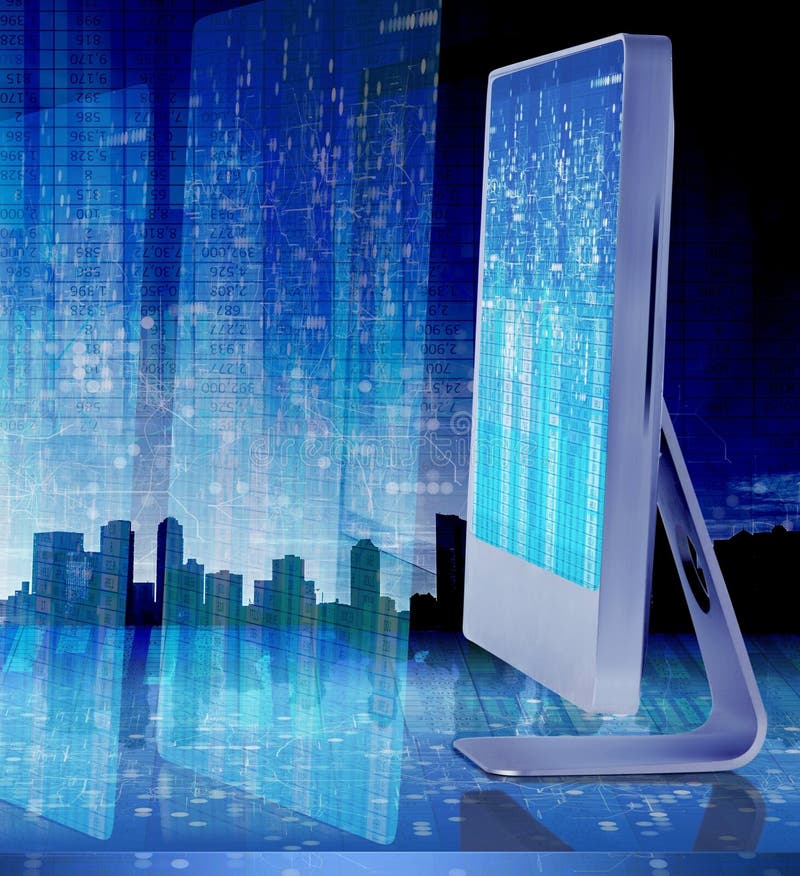 Computer Screen in Business Concept - 3d Rendering Stock Photo - Image ...