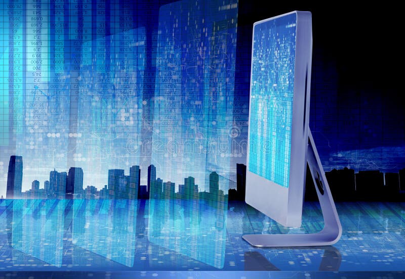 The Computer Screen in Business Concept - 3d Rendering Stock ...