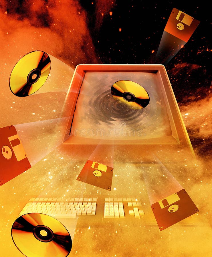 Computer Screen, Cd Rom, Dvd, Multimedia Stock Photo - Image of ...