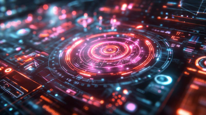 A Computer Screen with a Circle in the Middle of it Stock Illustration ...