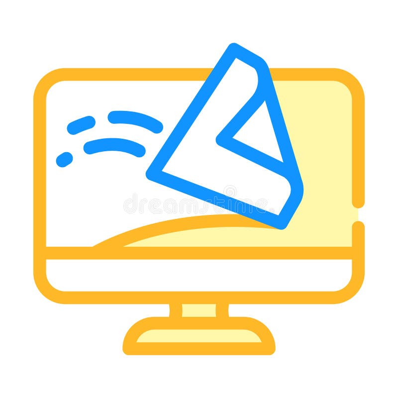 Computer Screen Cleaning Wipe Color Icon Vector Illustration Stock ...
