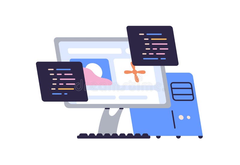 Computer Screen With Code Script Information Technology And Computing School Subject Concept