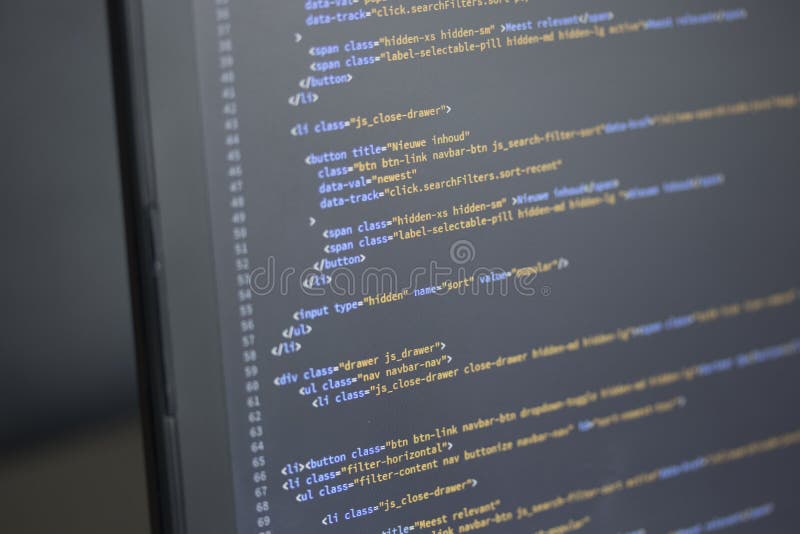 Computer Screen Coding Programming Software Text Stock Image Image Of